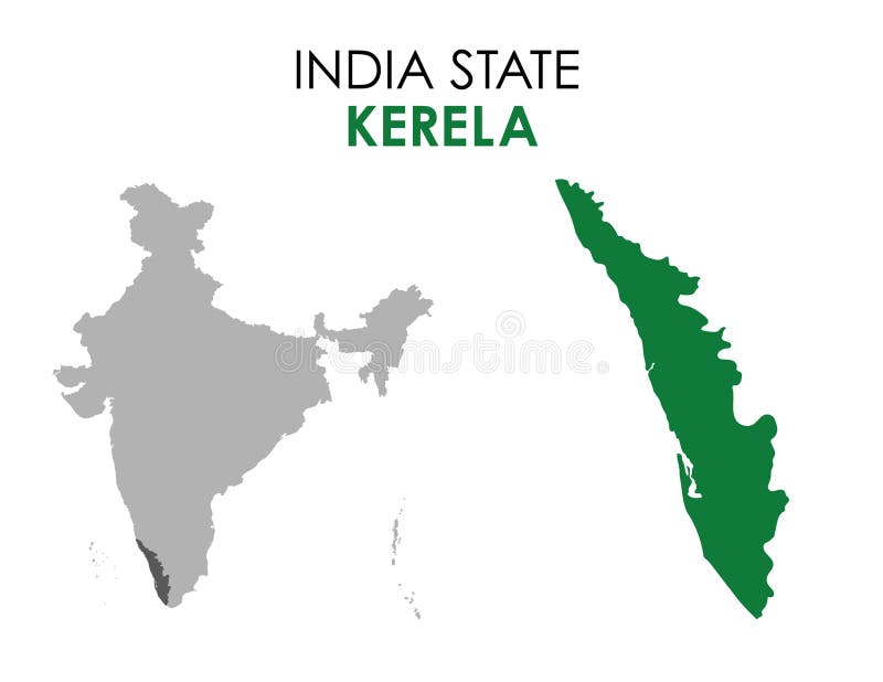Kerala Map of Indian State. Kerala Map Vector Illustration Stock ...