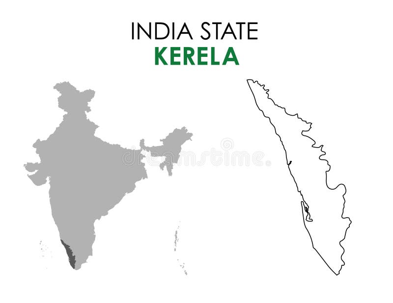Kerala Map of Indian State. Kerala Map Vector Illustration Stock Vector ...