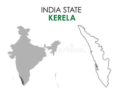 Kerala Map of Indian State. Kerala Map Vector Illustration Stock Vector ...