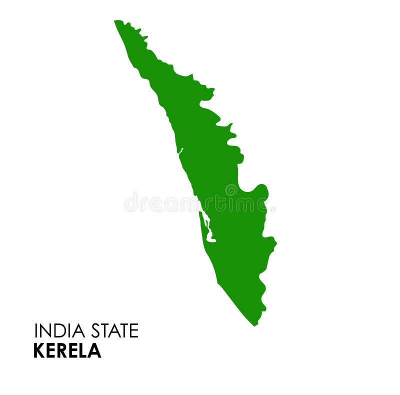 Kerala Map of Indian State. Kerala Map Vector Illustration Stock ...