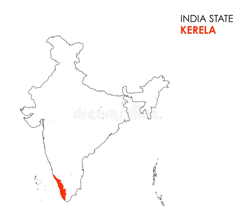 Kerala Map of Indian State. Kerala Map Vector Illustration Stock Vector ...