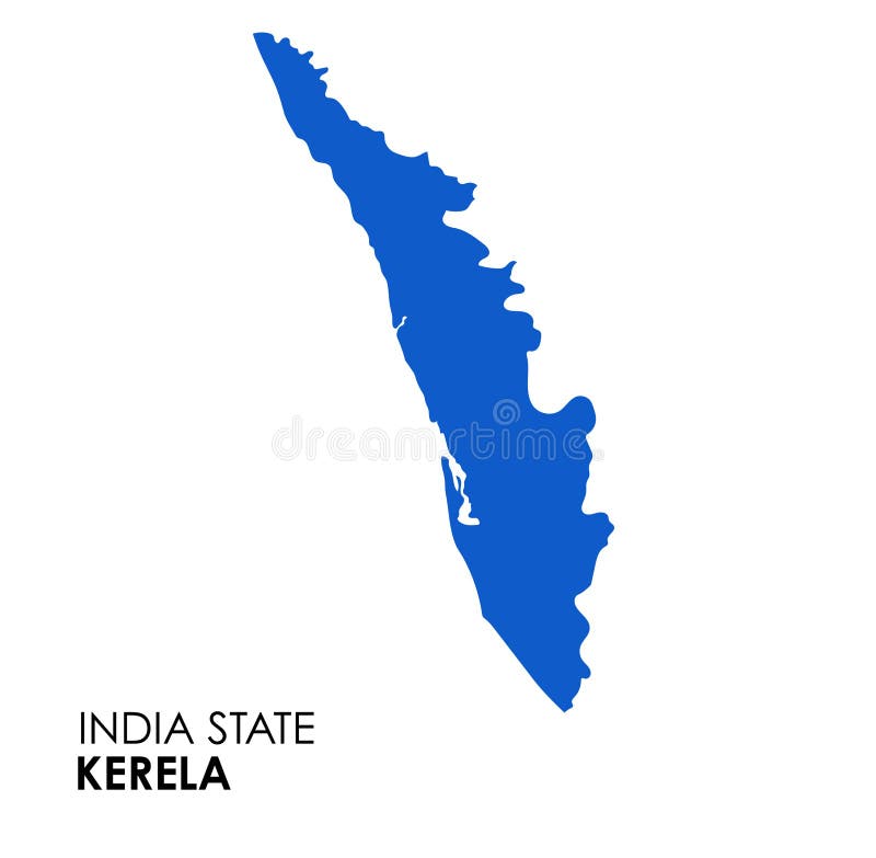 Kerala Map of Indian State. Kerala Map Vector Illustration Stock ...