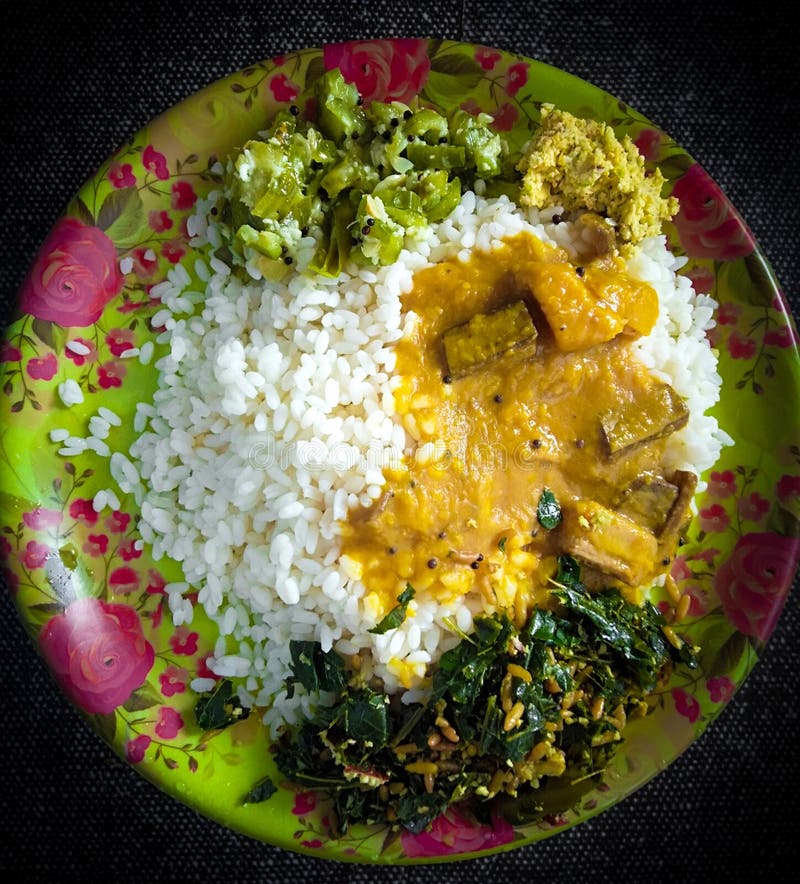 Kerala Rice Meal with Some Healthy Vegetable Dishes Stock Image - Image ...