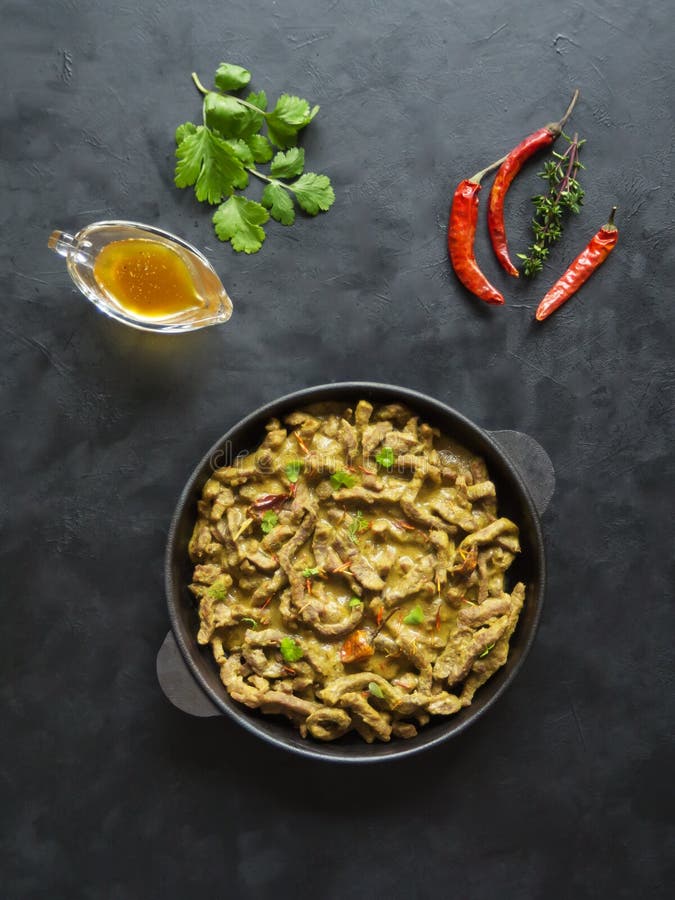 Keralan Chilli Mutton. Indian Spicy Dish with Meat. Stock Image - Image ...