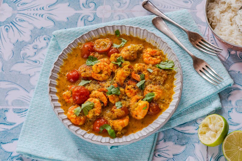 Keralan style prawn curry stock photo. Image of tomato - 359942050