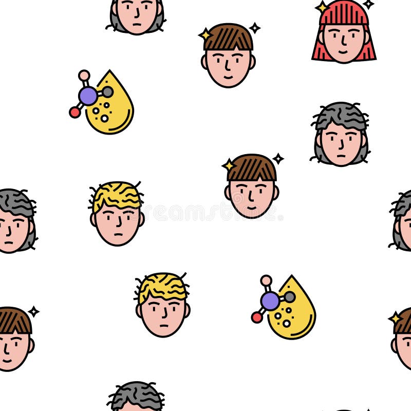 Keratin Hair Procedure Vector Seamless Pattern Stock Vector ...