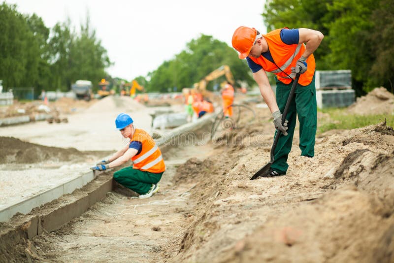The kerb installation stock photo. Image of concrete - 67662980