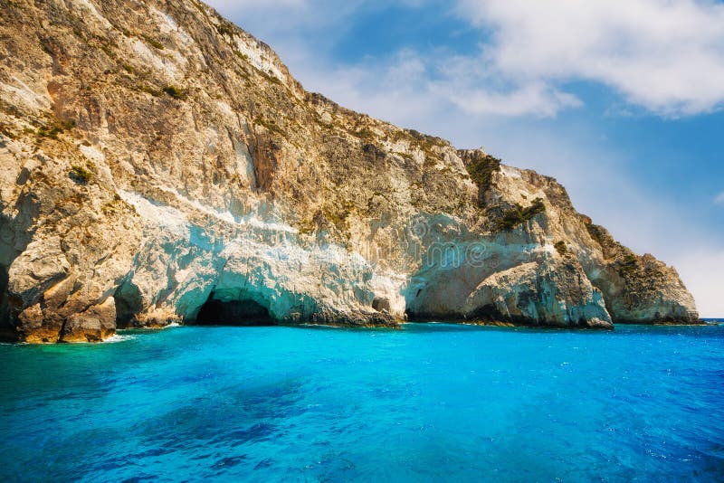 Keri Caves and Cliff in Zakynthos, Greece. Ionian Sea Stock Image ...