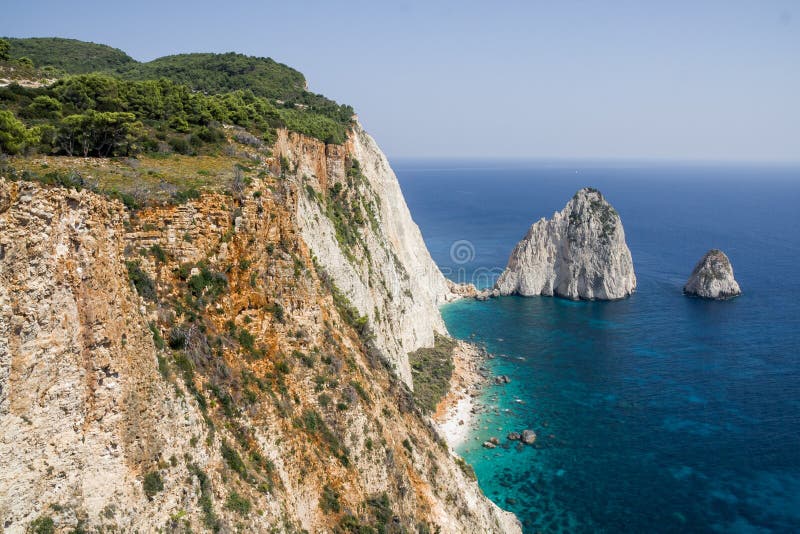 Mizithres Rocks Viewed from Keri Lighthouse Restaurant Stock Image ...