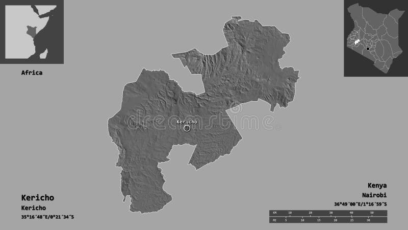 Kericho County Republic of Kenya, Rift Valley Province Map Vector ...