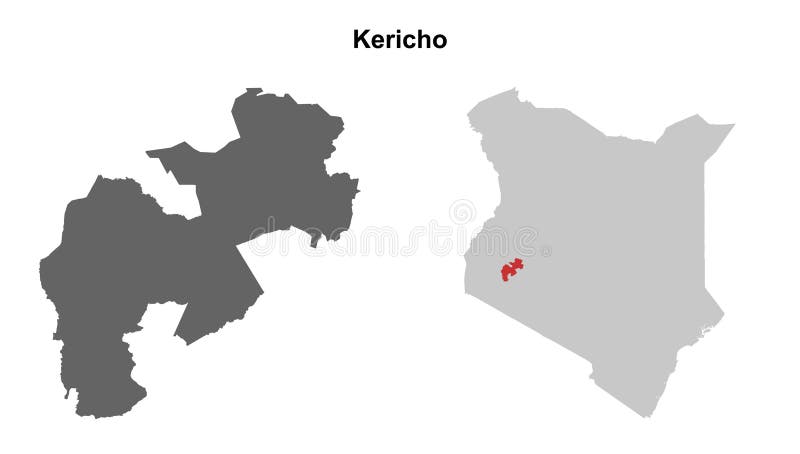 Kericho outline map stock vector. Illustration of outline - 379006220
