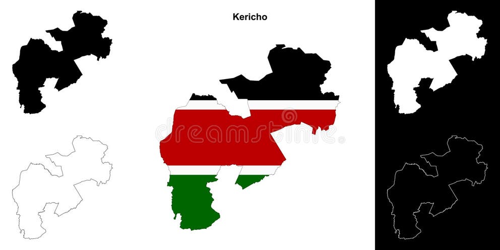 Kericho outline map stock vector. Illustration of shape - 356530841