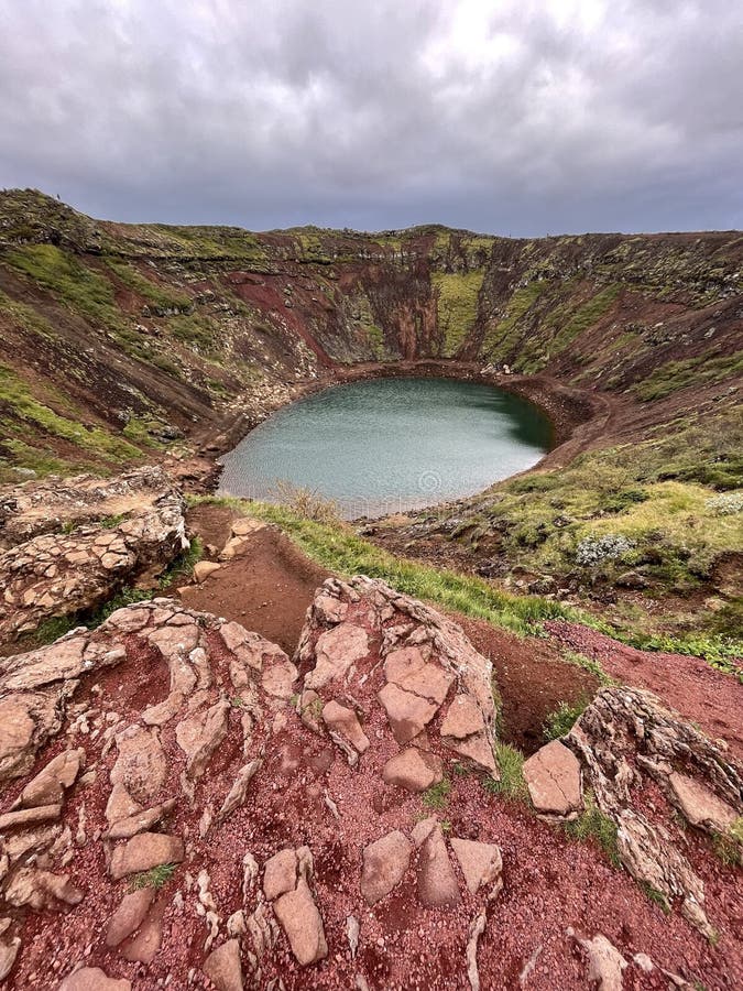 Kerid Crater in the Golden Circle of Iceland Stock Image - Image of ...