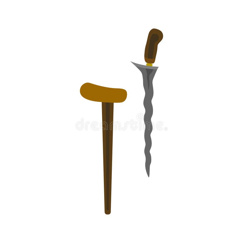 Keris Traditional Weapon from Indonesia in Flat Design Vector ...