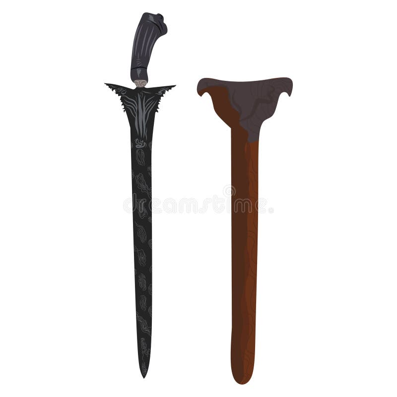 Keris Traditional Weapon from Indonesia Illustration Vector Stock ...