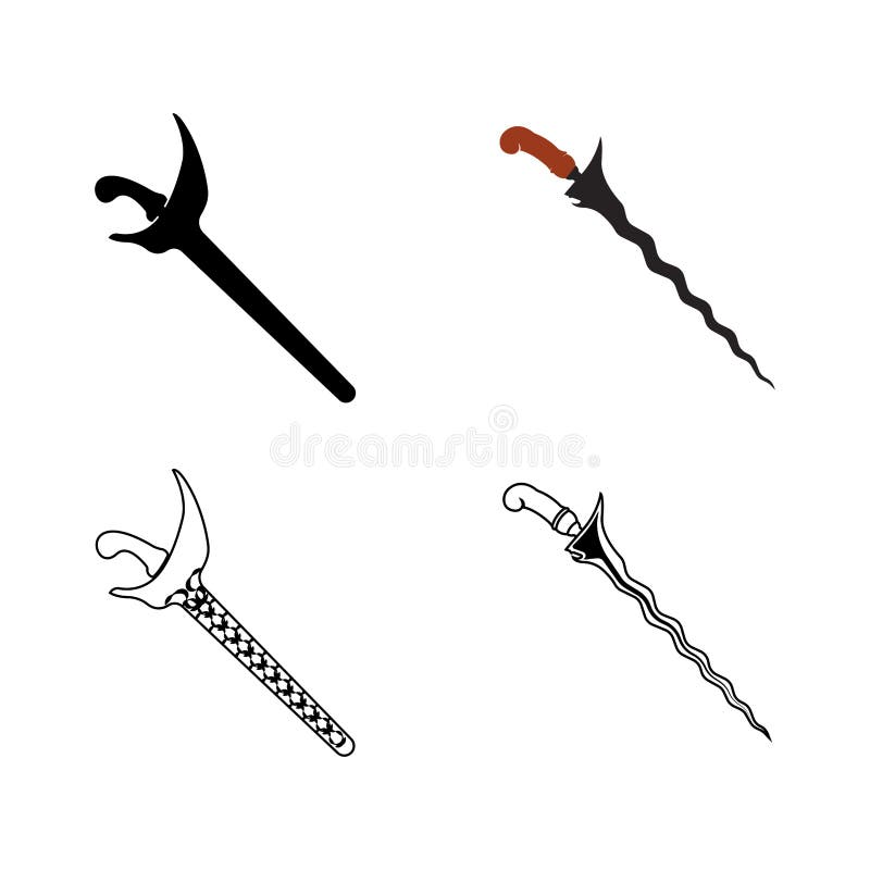 Keris vector icon stock vector. Illustration of heritage - 266574817