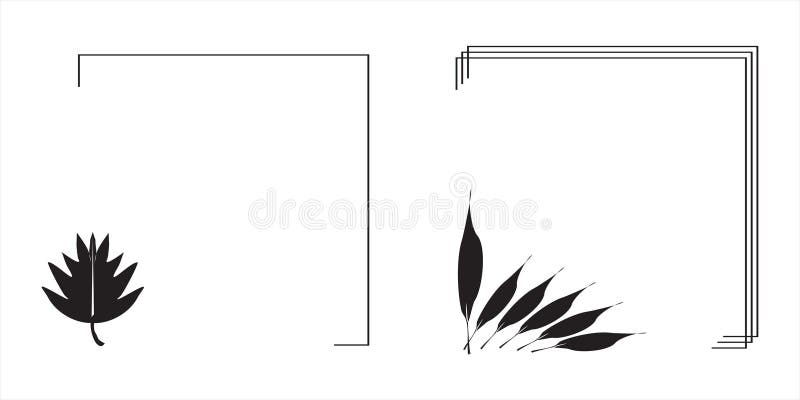 Design Frame with Freehand Leaf Drawing Elements Stock Illustration ...