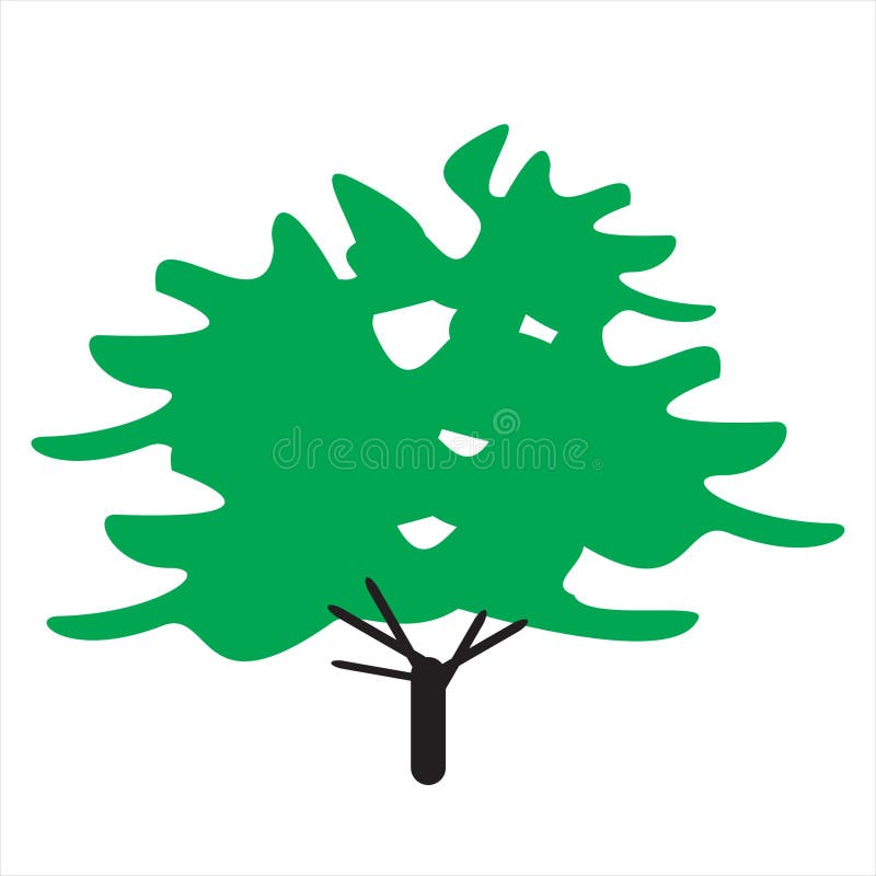 Illustration of a Tree Shape As a Design Element.symbols and Vector ...