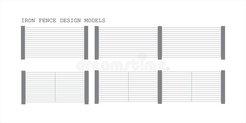 Minimalist Iron Fence Model Design Stock Illustration - Illustration of ...
