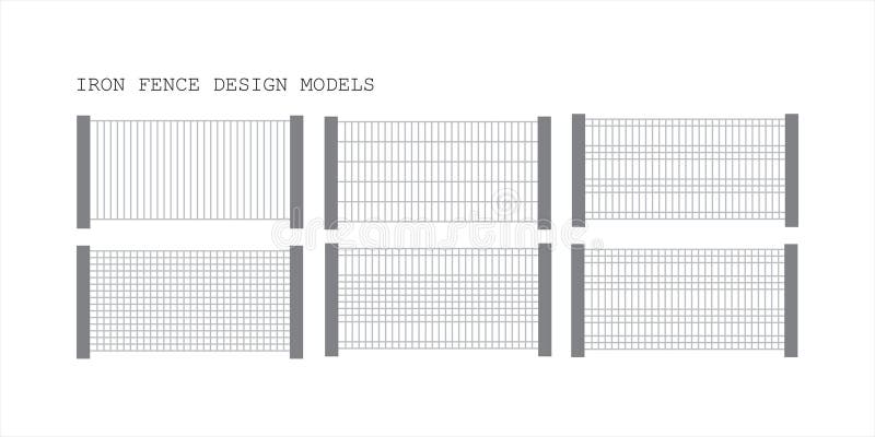 Minimalist Iron Fence Model Design Stock Illustration - Illustration of ...