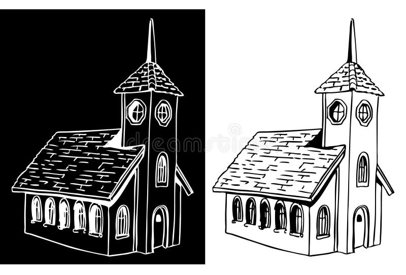Kerk vector illustratie. Illustration of piepklein, huis - 15579231