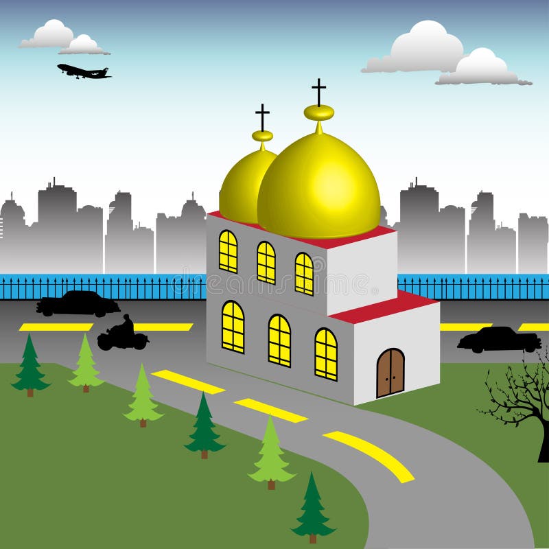 Kerk vector illustratie. Illustration of christendom - 16397297