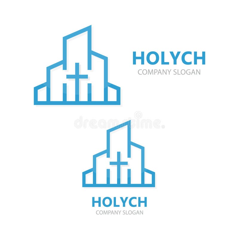Kerk Logo Design stock illustratie. Illustration of christendom - 95205384