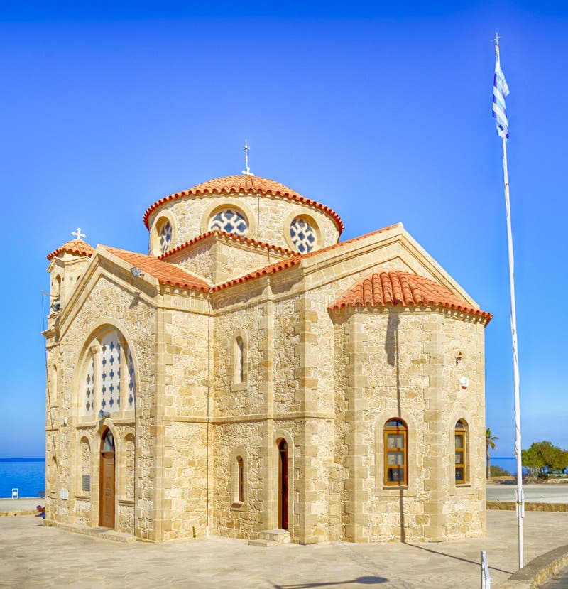 Kerk Van St George in Paphos, Cyprus Stock Afbeelding - Image of kruis ...