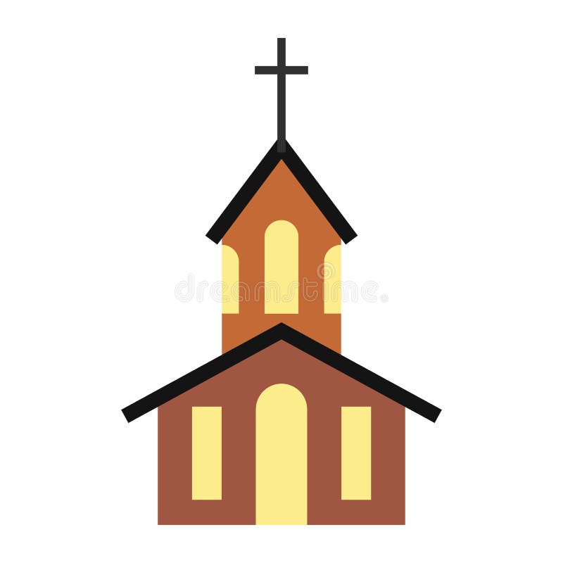 Katholiek Kerk Vlak Pictogram Vector Illustratie - Illustratie ...