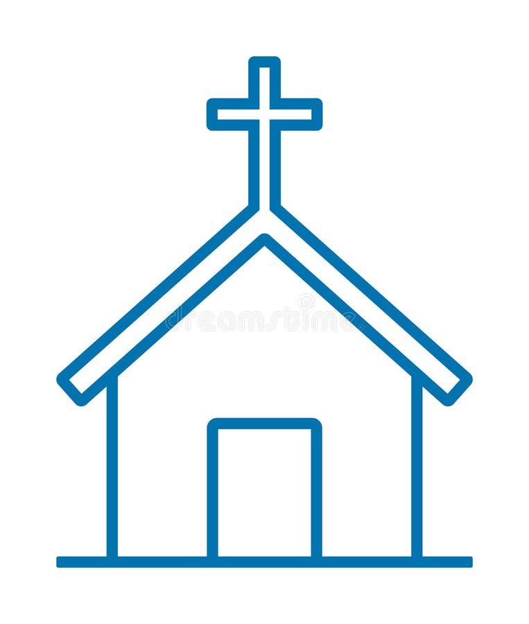 Kleur Binnen En De Kerk Van De Lijntekening Met Klokvector Vector ...