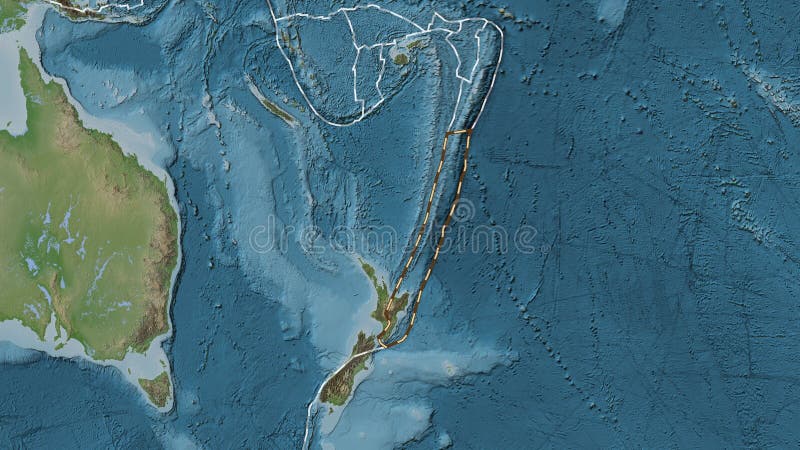 Kermadec Plate Dashed. Fahey. Topografic Stock Illustration ...