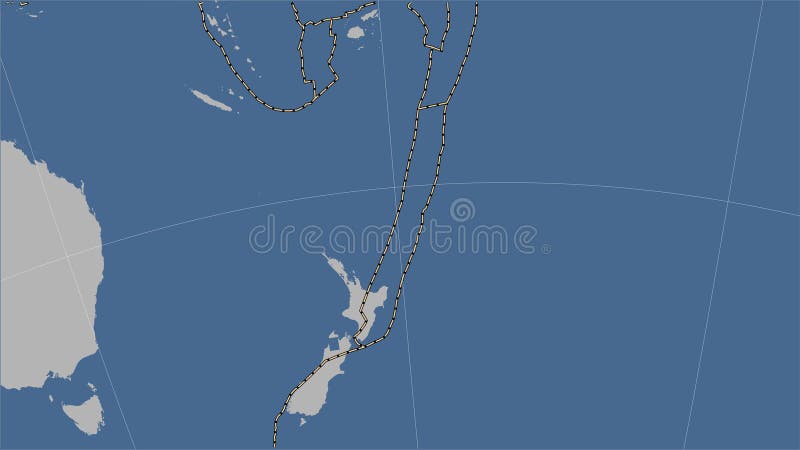 Kermadec Plate - Boundaries. Contour Map Stock Illustration ...