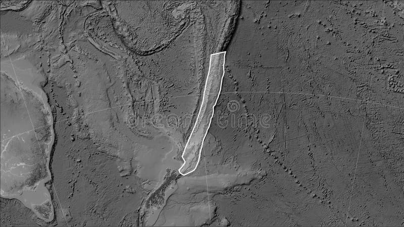 Kermadec Tectonic Plate. Physical Map Stock Illustration - Illustration ...