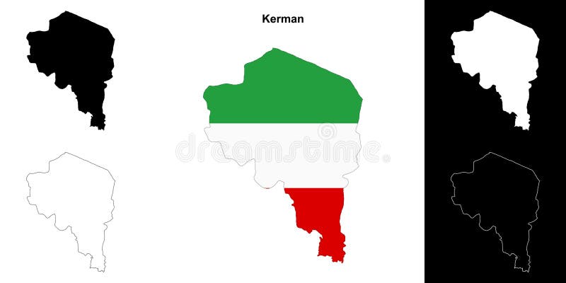 Kerman outline map stock vector. Illustration of persian - 323668916