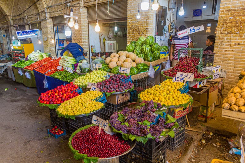 KERMANSHAH, IRAN - JULY 11, 2019: Fruit and Vegetable Stall in the ...
