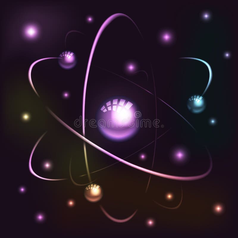 Kernmodell Des Atoms Mit Elektronen Und Positronen Vektor Abbildung ...