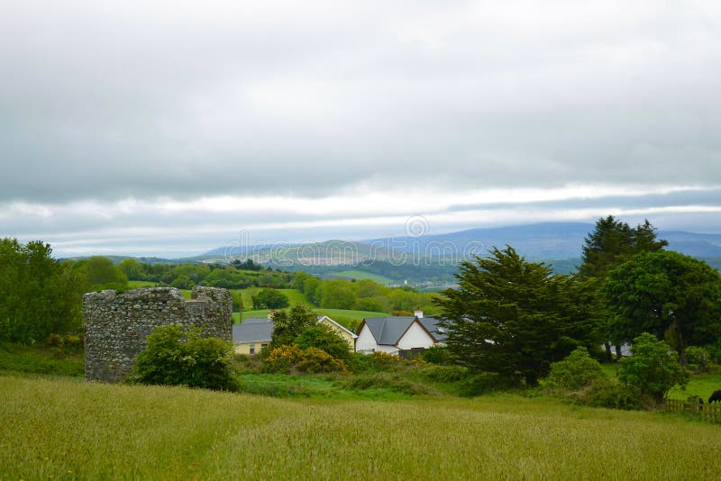 The Kerry Countryside, Ireland with Fields and Farms Stock Image ...