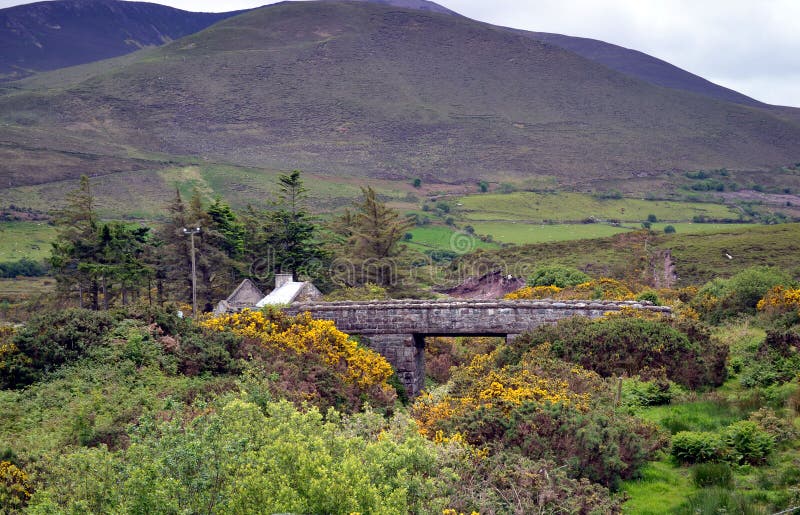 The Kerry Countryside, Ireland with Fields and Rock Bridge Stock Photo ...