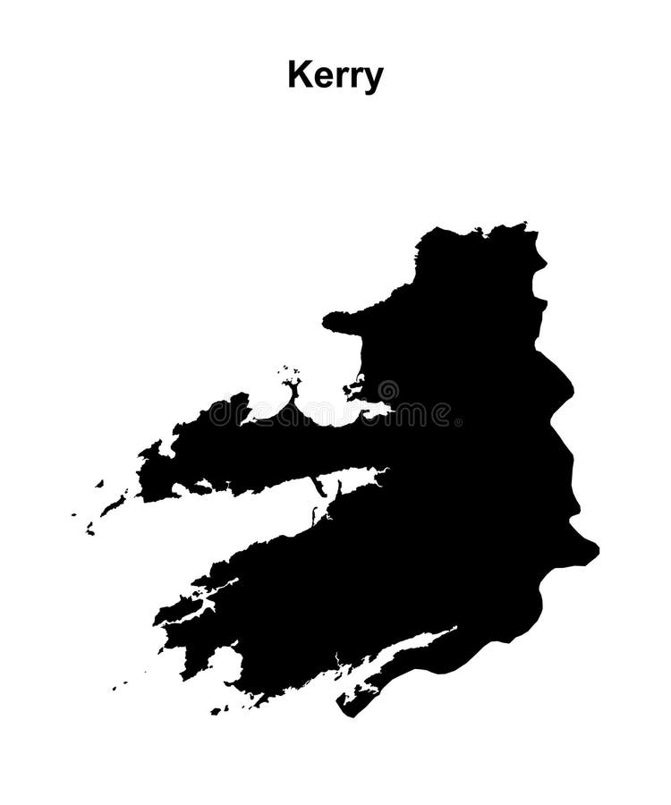 Kerry outline map stock vector. Illustration of outline - 360434731
