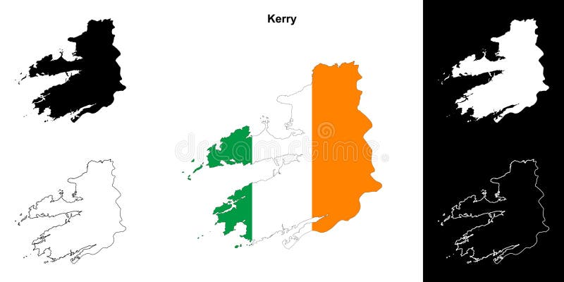 Kerry outline map stock vector. Illustration of area - 323666850