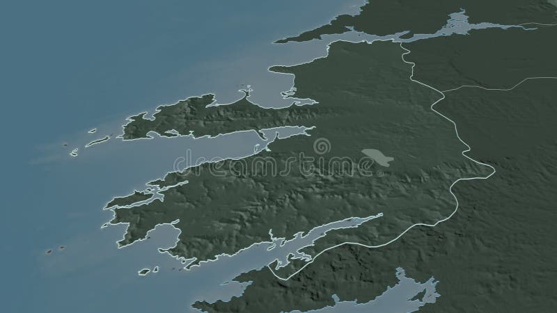 Kerry, Ireland - Outlined. Administrative Stock Illustration ...