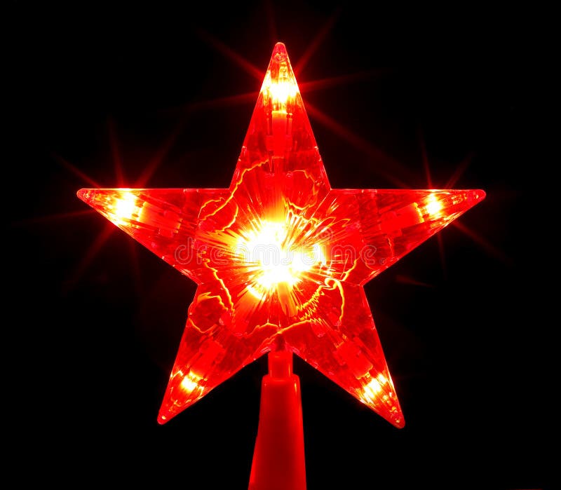 Kerstboom rode ster stock foto. Image of patroon, voltooiing - 101740526