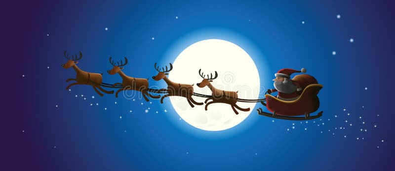 Kerstman En Het Rendier Van Kerstmis Vector Illustratie - Illustration ...
