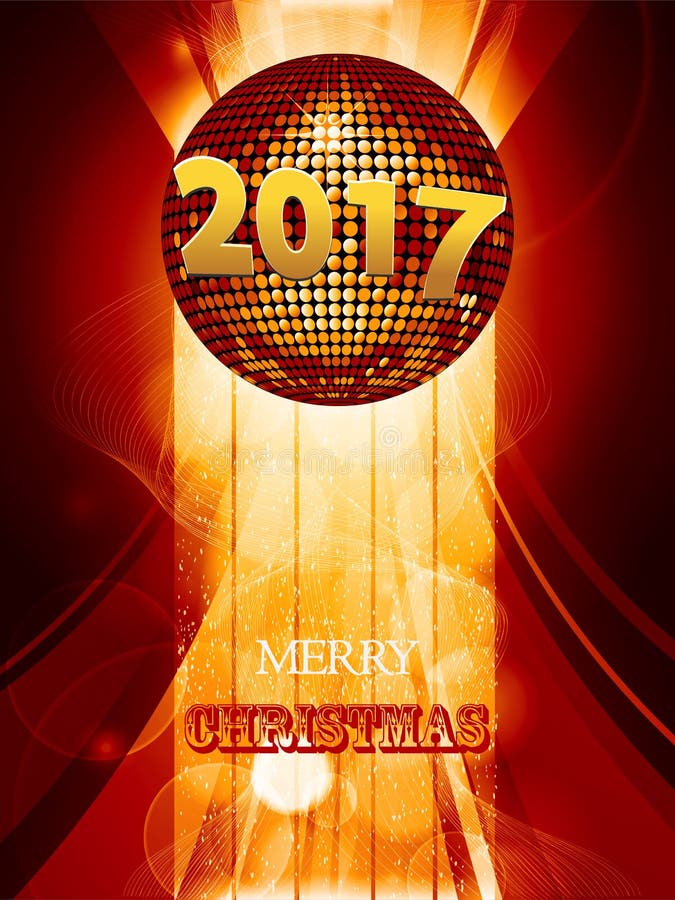 Kerstmis 2017 Gloeiende Achtergrond Met Discobal Stock Illustratie - Illustration of viering ...