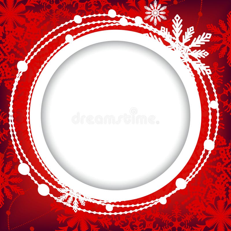 Kerstmis rood rond kader vector illustratie. Illustration of orneren ...