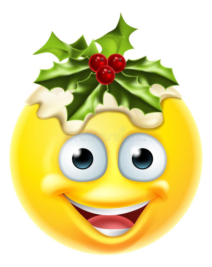 Kerstmispudding Emoticon Emoji Vector Illustratie - Illustration of ...