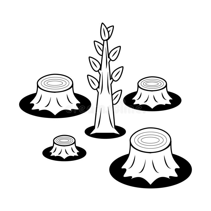 Forest destruction stock vector. Illustration of forrest - 17681716