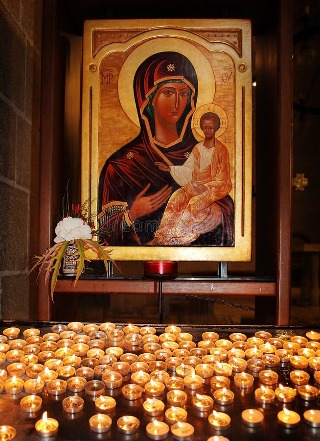 Ikone Der Mutter Gottes Maria Und Kind-Jesus-Christ Symbolisieren Die ...