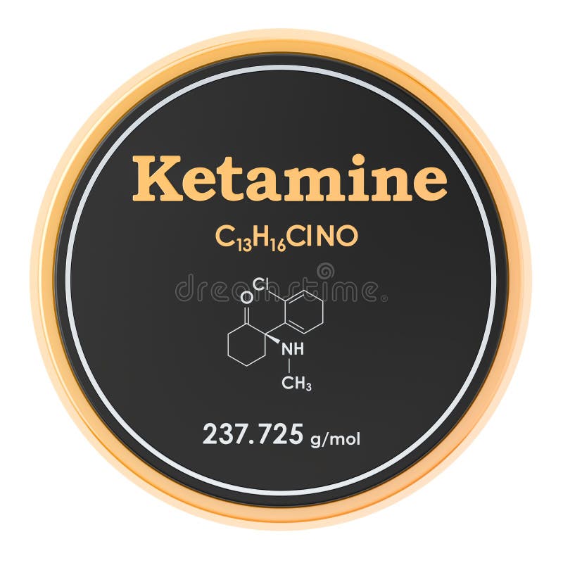 Ketamine molecule on white stock illustration. Illustration of ...