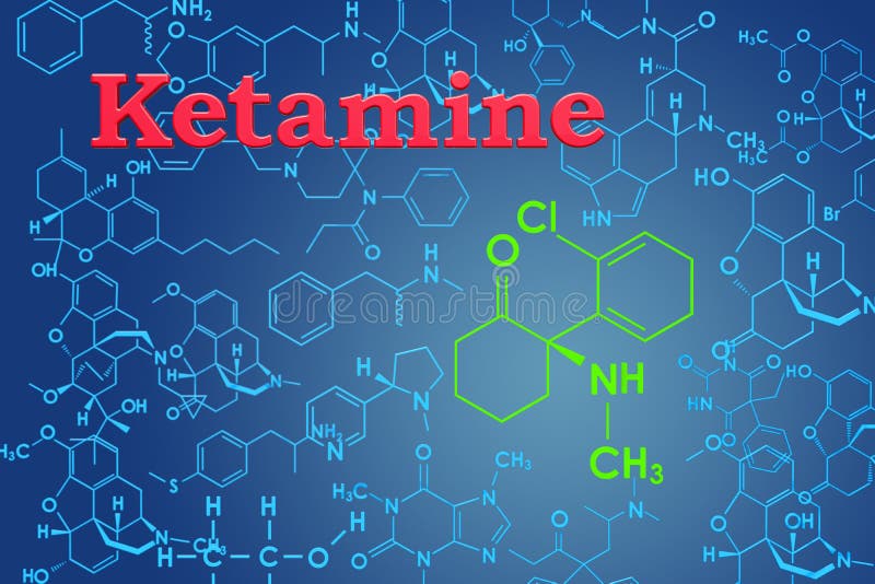 Ketamine. Chemical Formula, Molecular Structure. 3D Rendering Stock ...